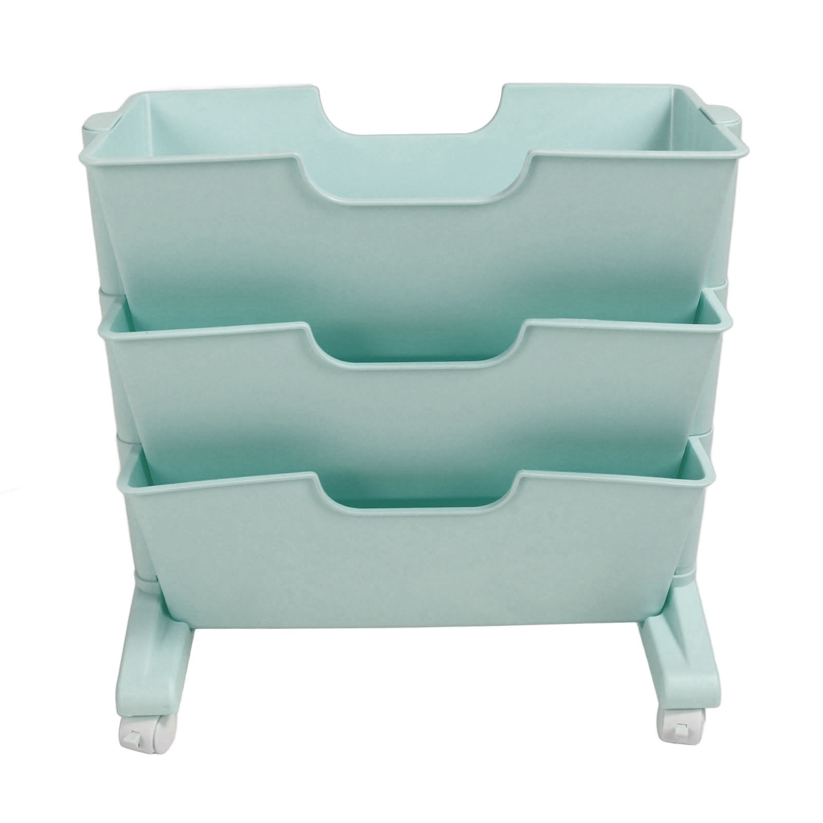 Rewera 3 Tier Movable Bookshelf Removable Bookcase Plastic Rotatable ...