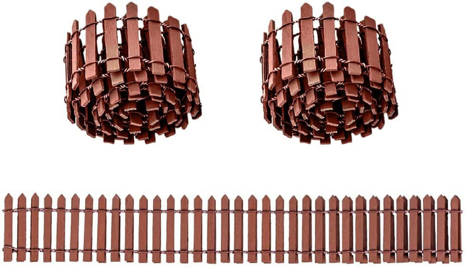 Rewera Mini Garden Fence 3 Pieces Wooden Garden Edging Miniature Garden ...
