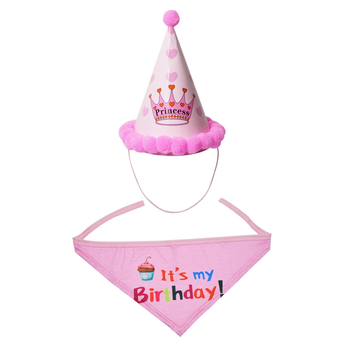 Rewera Pet Cat Dog Happy Birthday Scarf and cute party hat Girl Boy Dog ...