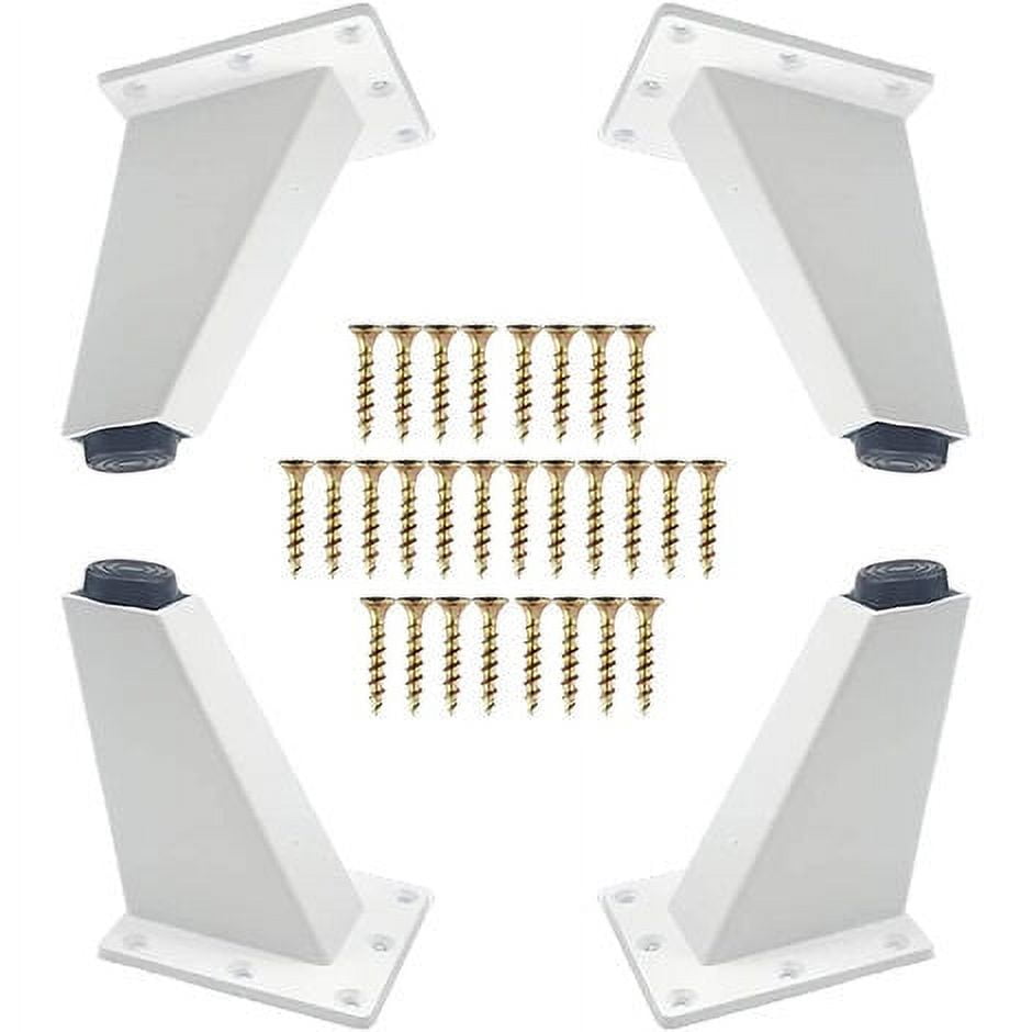 Rewera Set of 4 White Adjustable Furniture Legs Triangular Feet 8cm ...