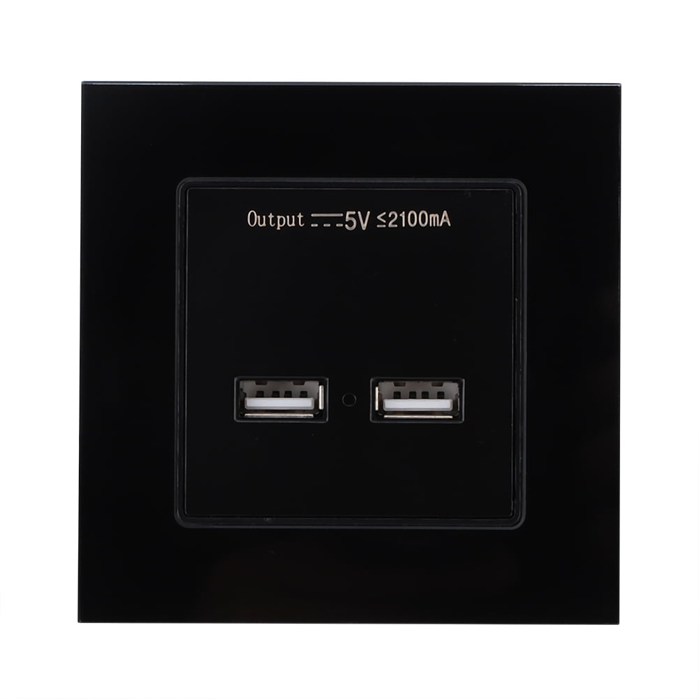 Wall Charger Power Plug Adapter Wall Mount Dual USB Adapter Panel ...