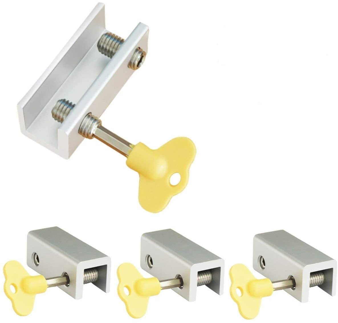 Window Locks, 4 Pack Aluminum Sliding Window Lock, Adjustable Frame ...