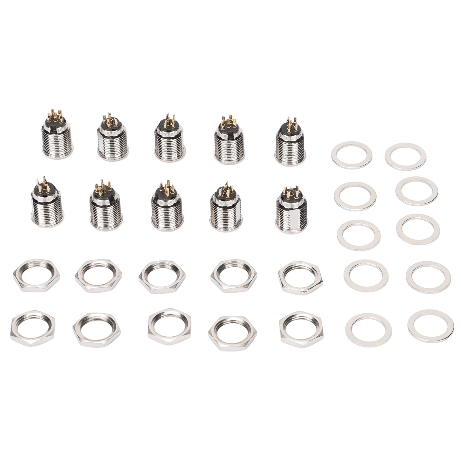 Rewera XLR Jack Socket 5 Pin Male Metal XLR Plug Panel Mount with 3 Pin ...