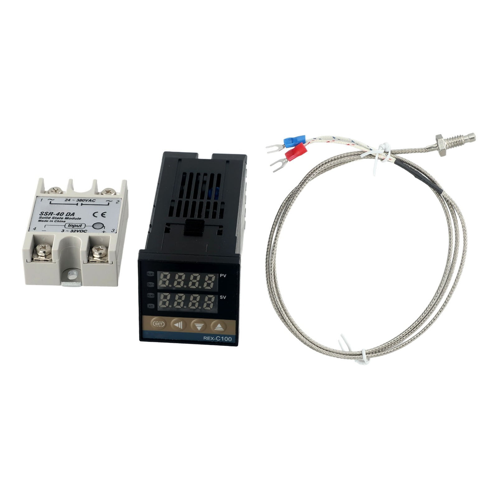 REX-C100 Intelligent TemperatureController for SSR 40DA K Thermocouple ...