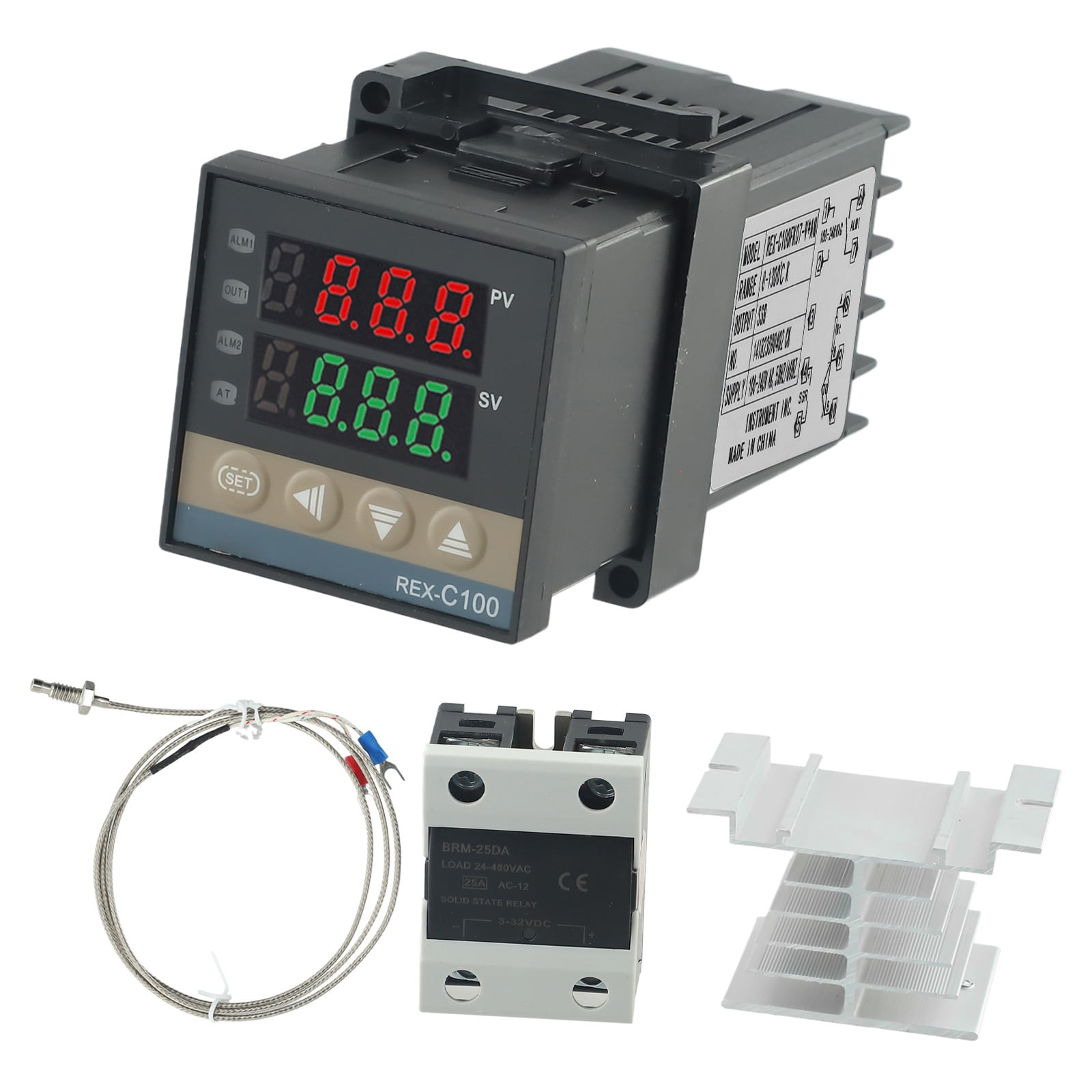 Rex-C100 Temperature Controller Ssr 25Da K Type 400℃ Thermocouple Heat ...