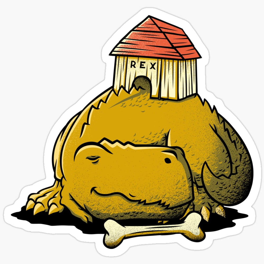 Rex Dog Dinosaur T-Rex Jurassic Sticker Phone Decal Water Bottle ...