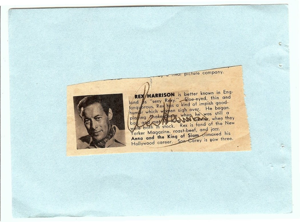 Rex Harrison Signed Autograph Cut Signature Anna & The King of Siam JSA ...