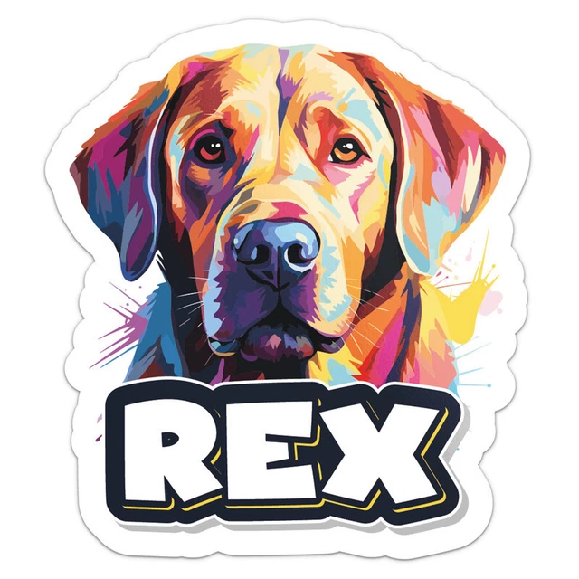 Rex Labrador Dog Sticker Phone Decal Water Bottle Stickers Car Decals ...