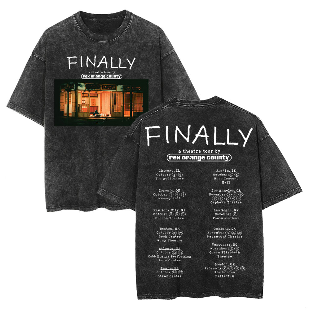 Rex Orange County FINALLY A Theatre Tour 2024 Washed cotton Tshirt Hip ...