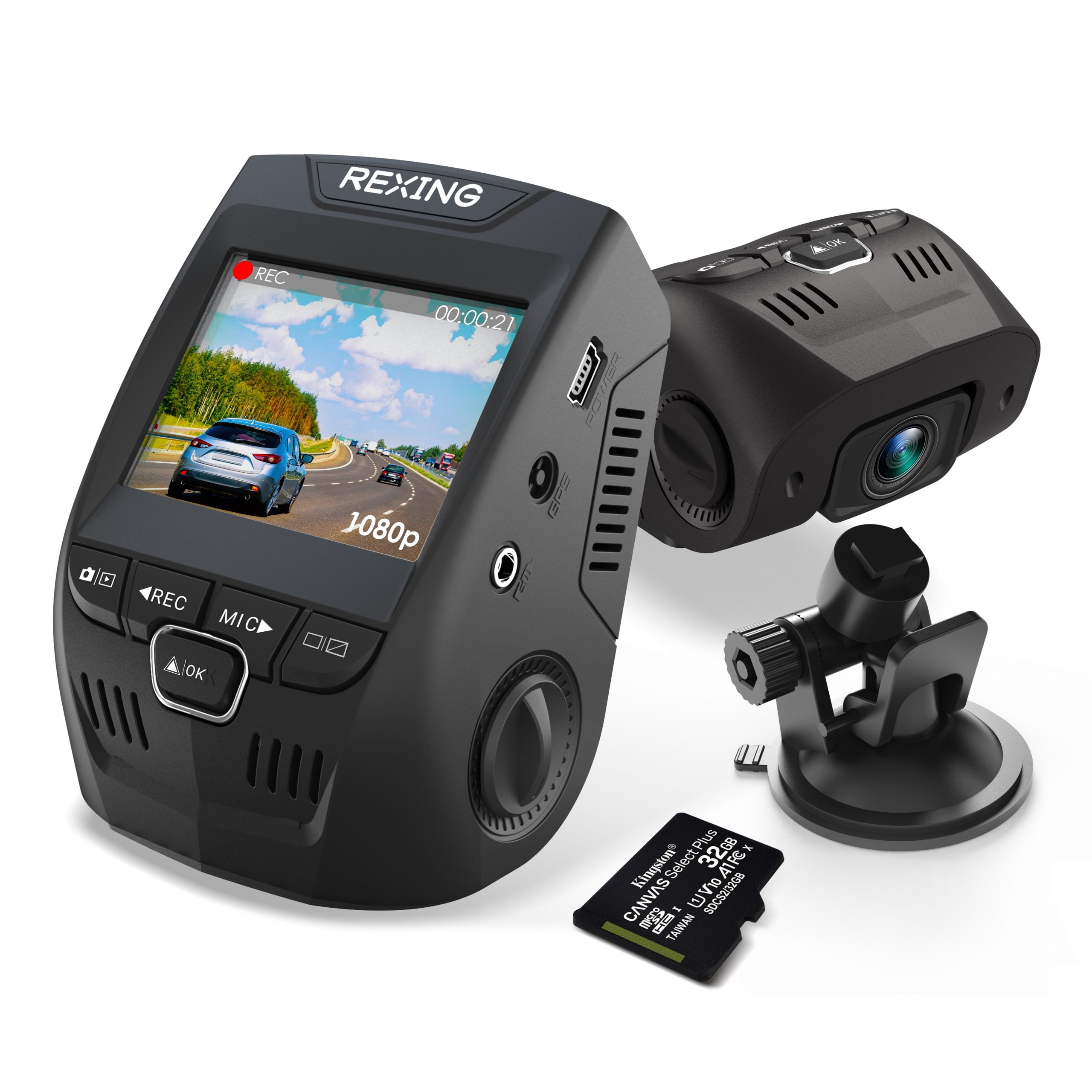 Rexing 1080p Dash Cam with 170° Wide Angle, 24/7 Parking Monitor, Loop ...