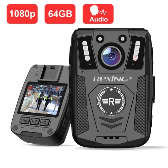 Rexing P1 Body Camera - 1080p Full HD, 64GB Internal Memory, Night ...