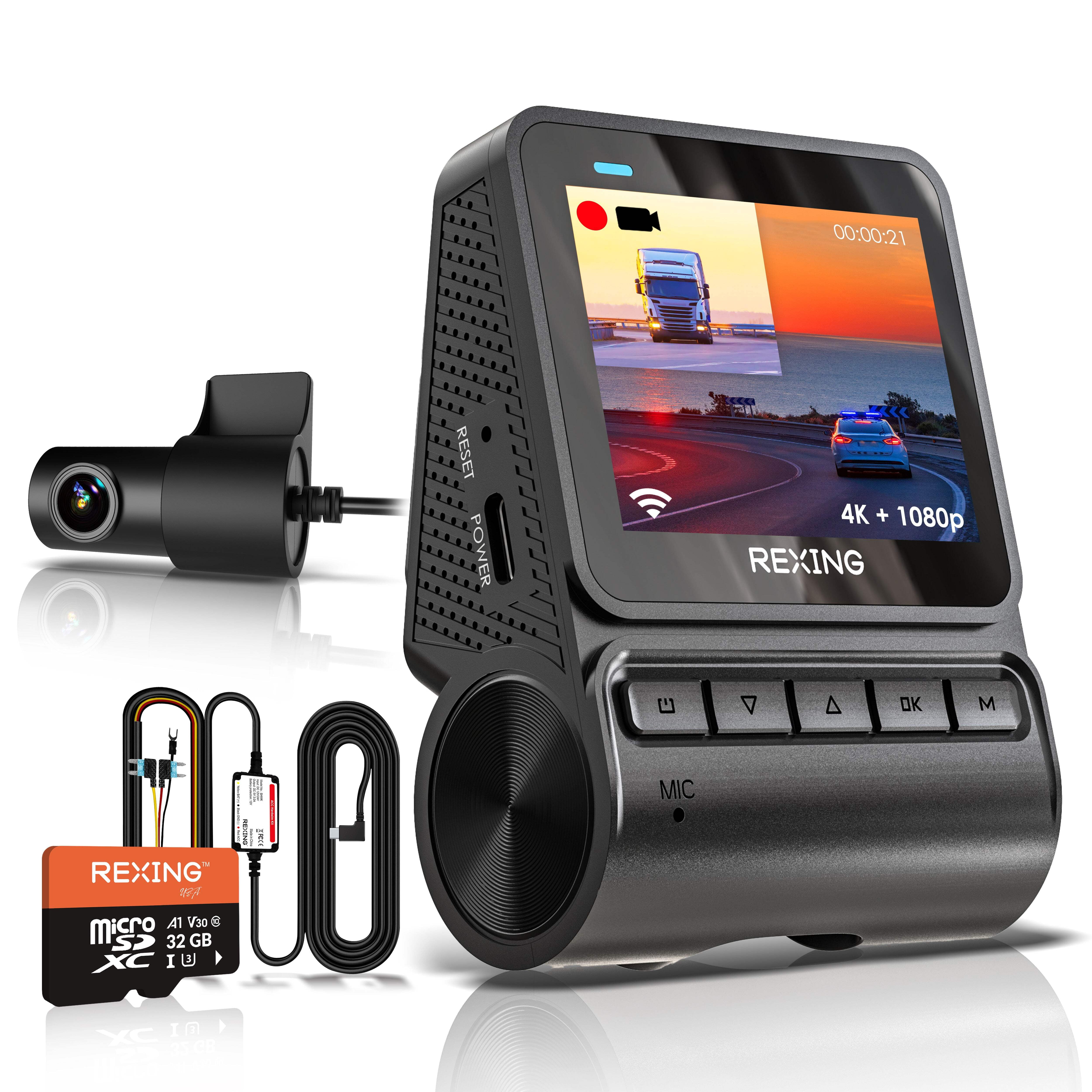 Rexing - V1P Flex X4 4K WiFi Dual Dash Cam - Black - Walmart.com