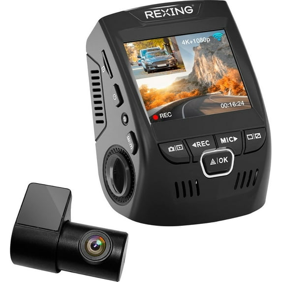 Open Box Rexing V1P Plus 4K UHD Front and Rear Dash Cam with Wi-Fi V1P ...