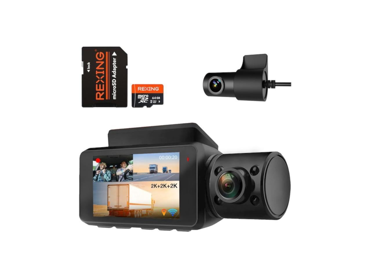 Rexing V33 3-Channel Dash Cam, Full HD 1440p, WiFi, GPS, Night Vision ...