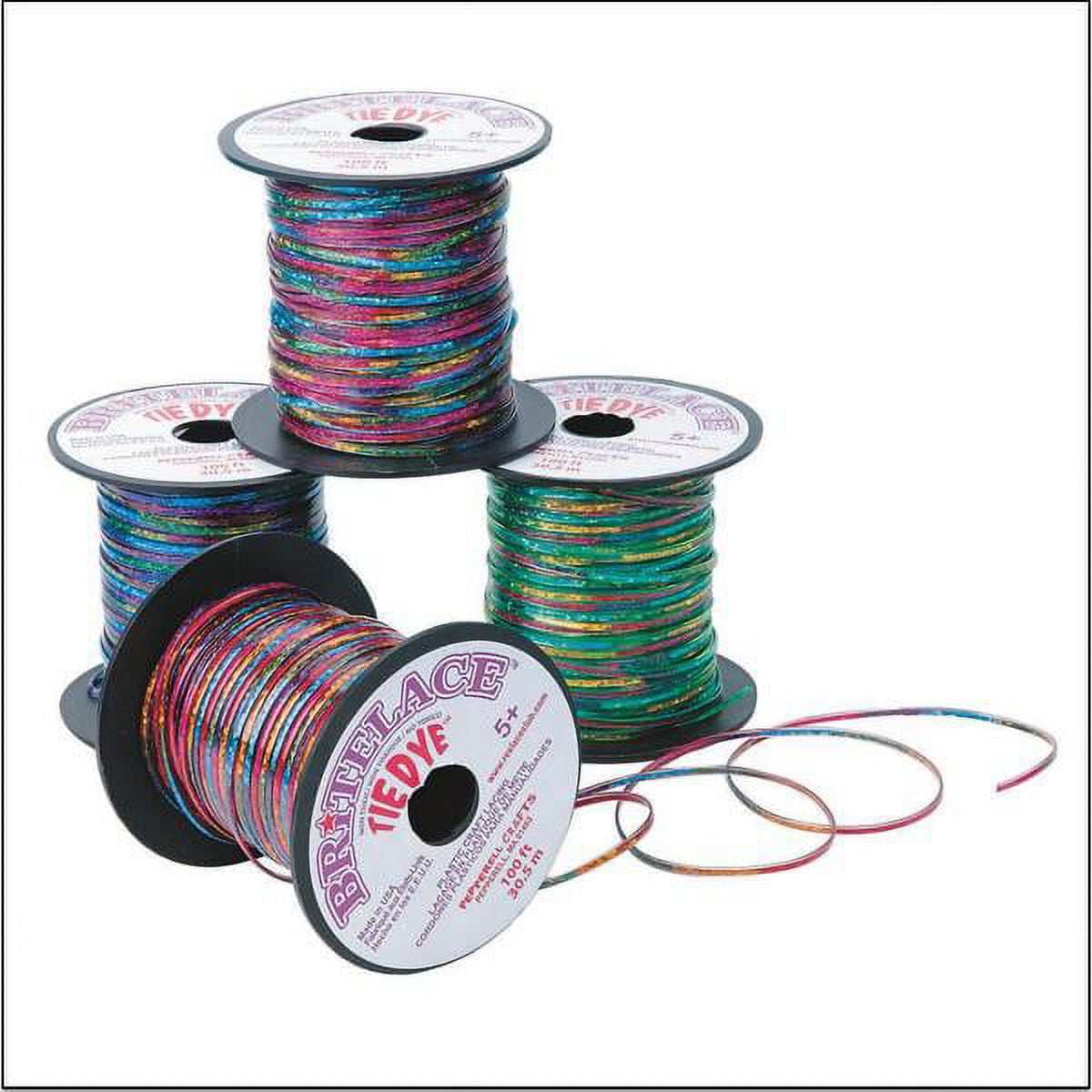 Rexlace® Lacing Tie Dye Assortment, 100-Ft Spools, 4 Colors (Pack of 8 ...