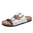 Rexoro Women Cork Footbed Comfort Sandals Slip On Slides Adjustable ...