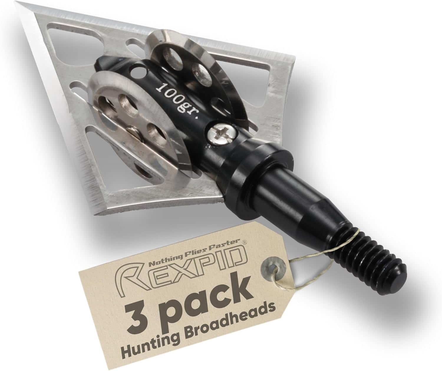 Rexpid NURI Fixed Broadheads 100 Grain, 3 Pack - Fixed Hunting Arrows ...