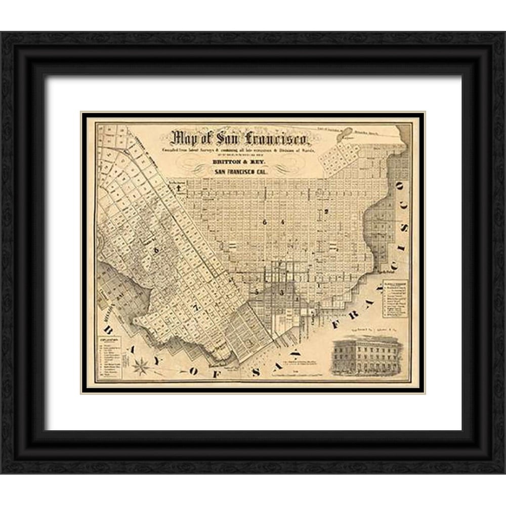 Rey, Britton and 31x26 Black Ornate Wood Framed with Double Matting ...