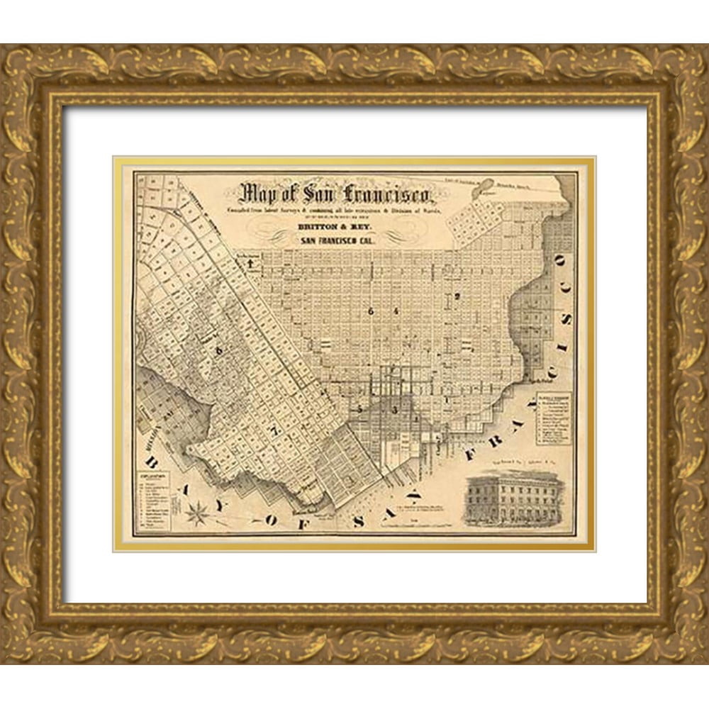 Rey, Britton and 31x26 Gold Ornate Wood Framed with Double Matting ...