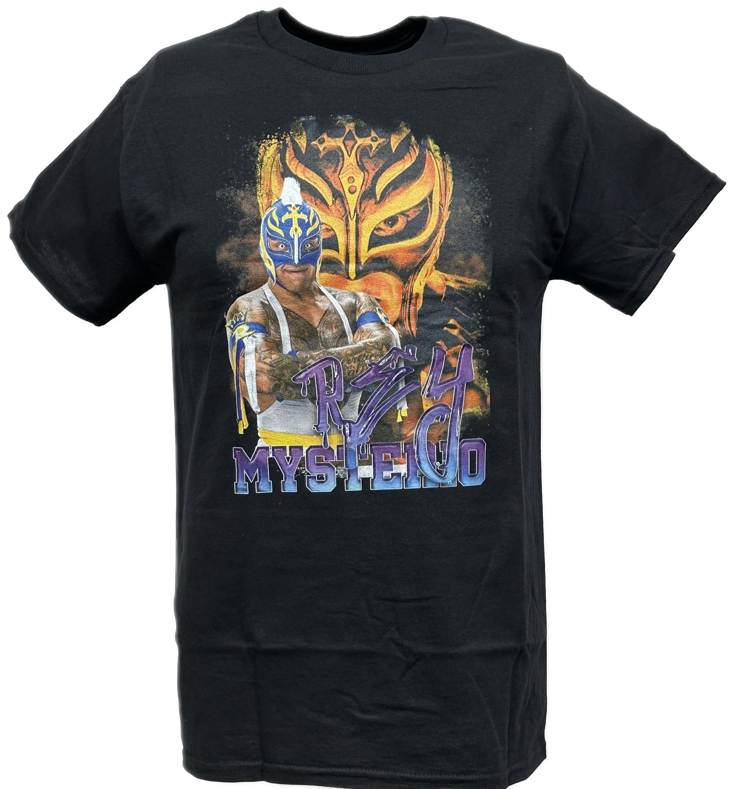Rey Mysterio Double Dare Mens Black T-shirt WWE - Walmart.com