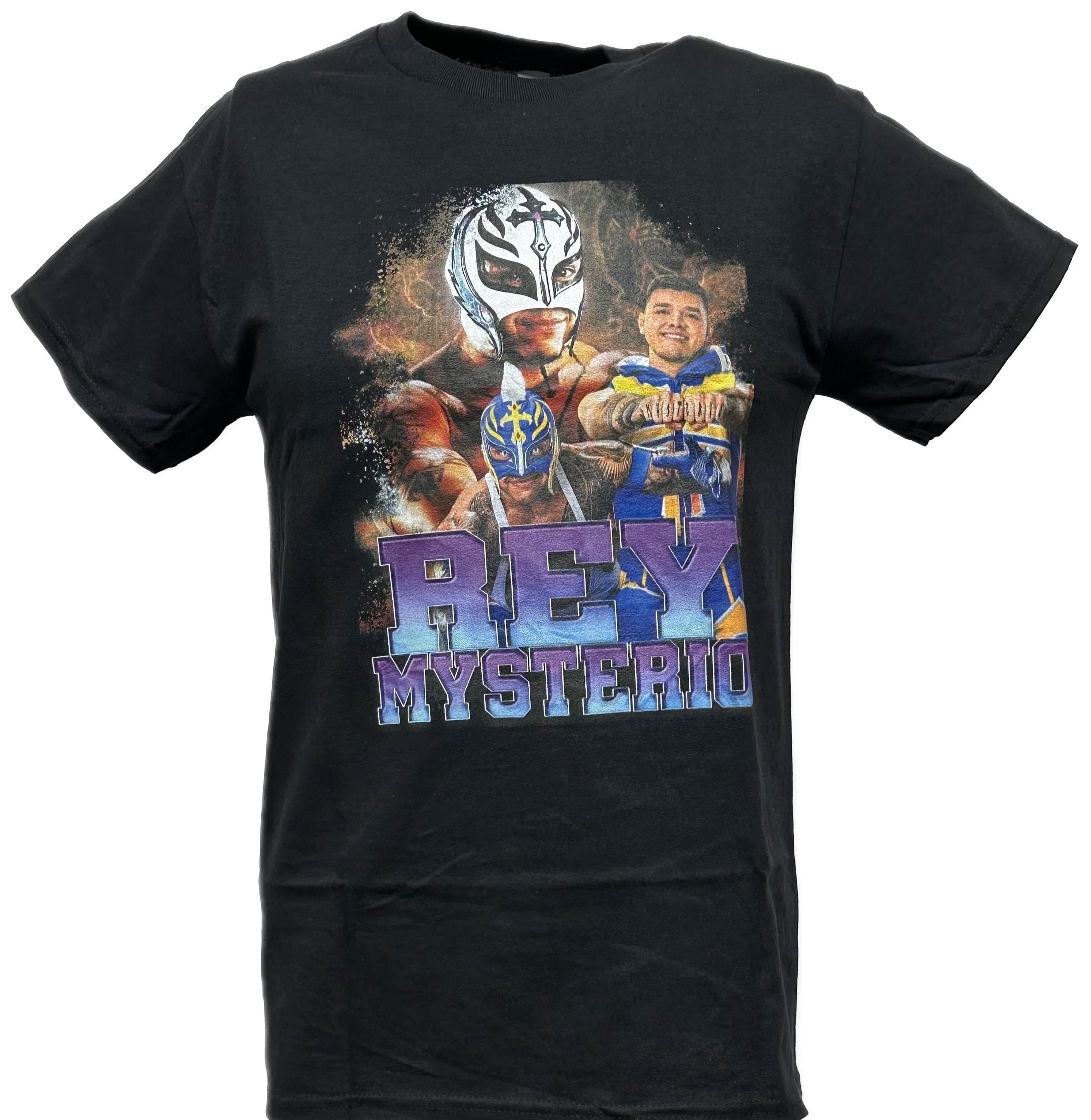 Rey Mysterio Three Pose Men's Black T-shirt - Walmart.com