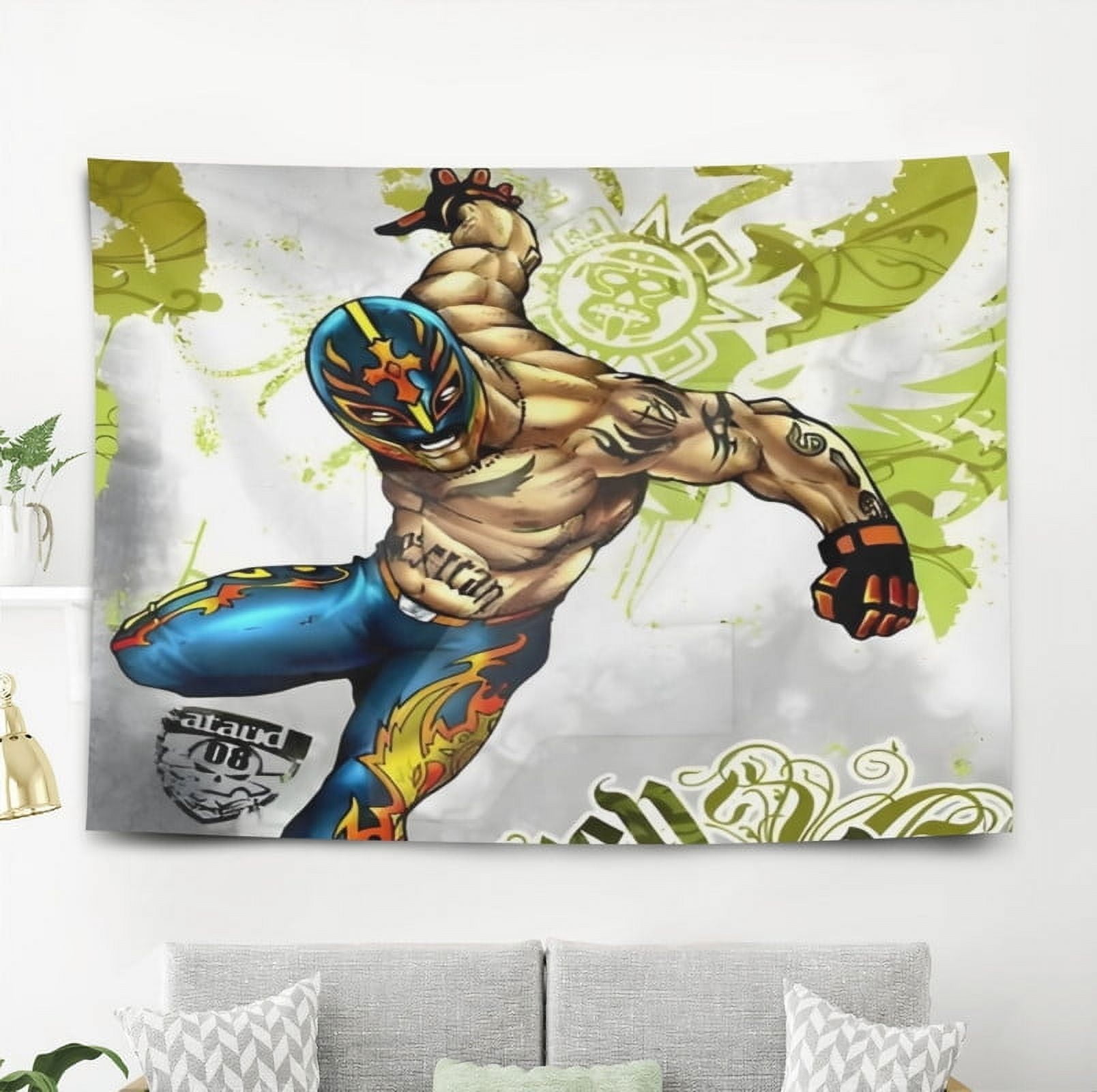 Rey Mysterio pattern wall hanging 50*60 inches high-quality peach skin ...