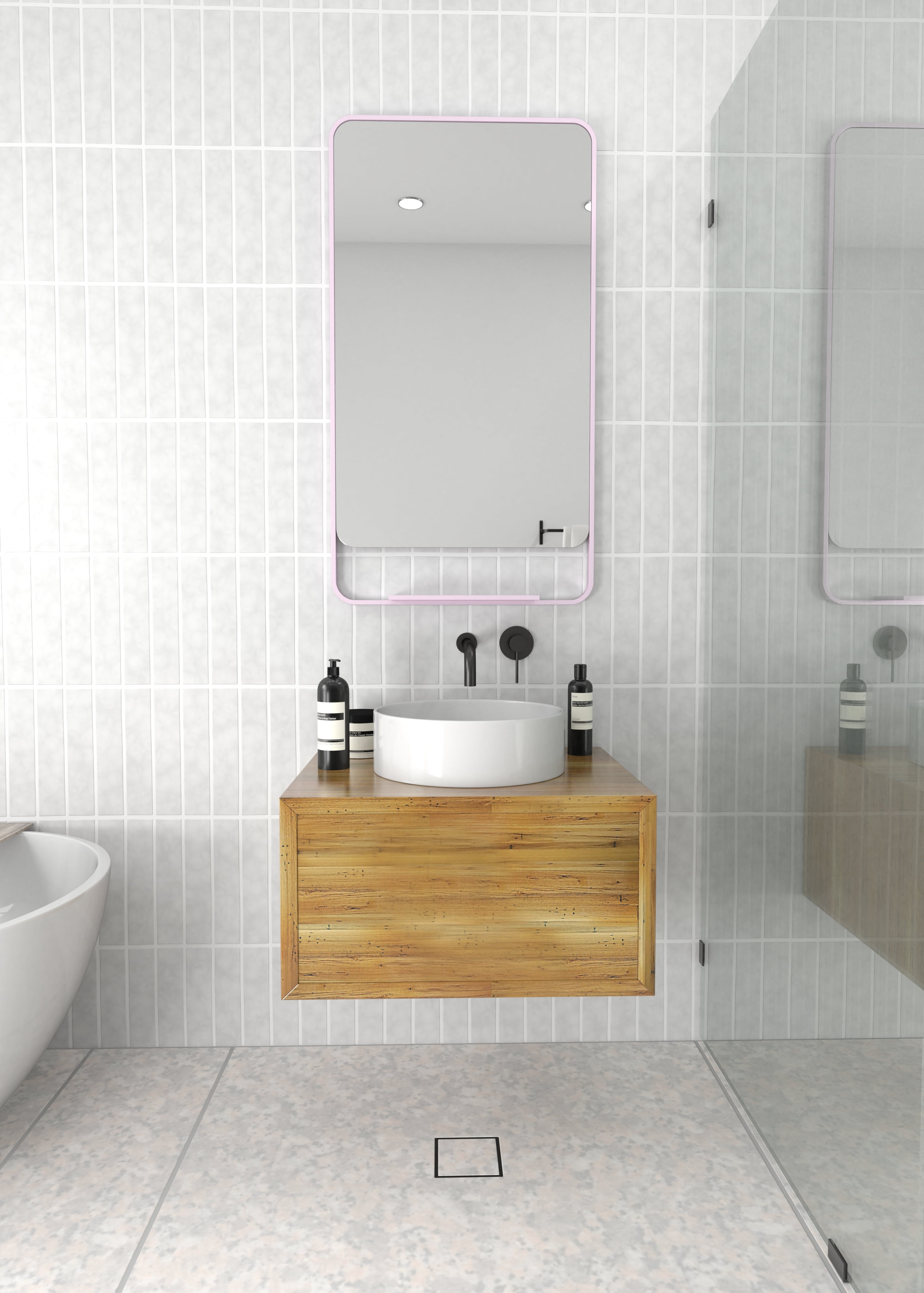 Rey Radius Corner Mirror with Shelf - Walmart.com