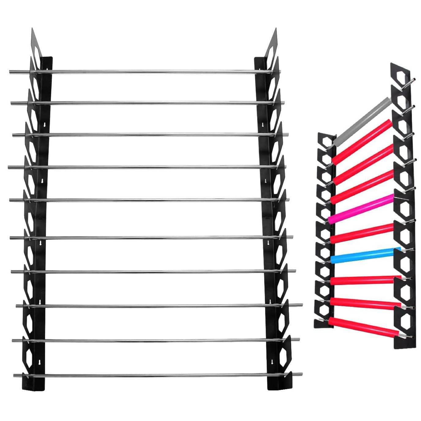 Reykilor 10 Roll Wall Mount Storage Rack, Metal Car Vinyl Roll Display ...