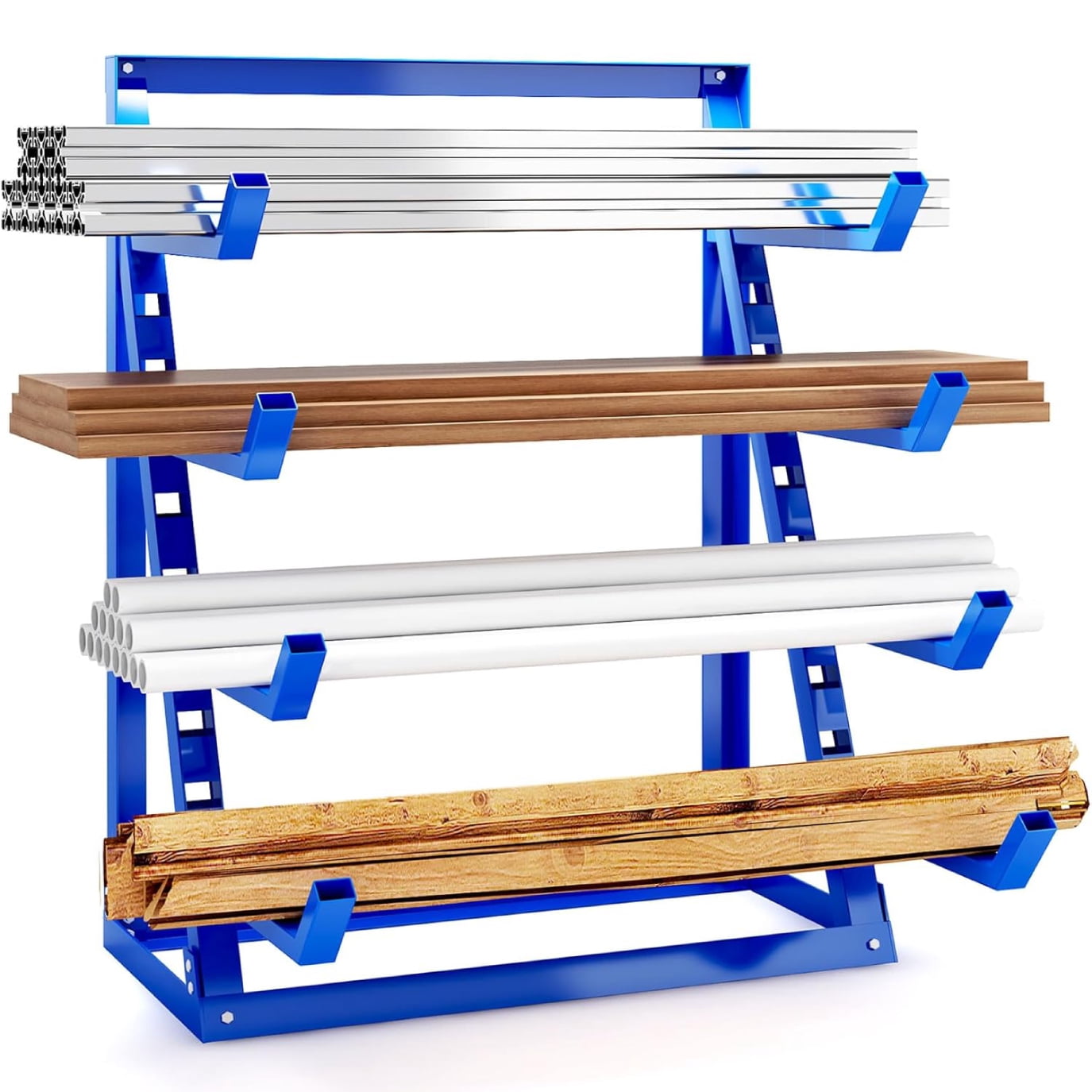 Reykilor 2000 lbs Capacity 4-Tier Horizontal Lumber Storage Rack ...