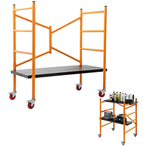 Reykilor 4 Ft Adjustable Rolling Scaffolding Platform w/Locking Wheels ...