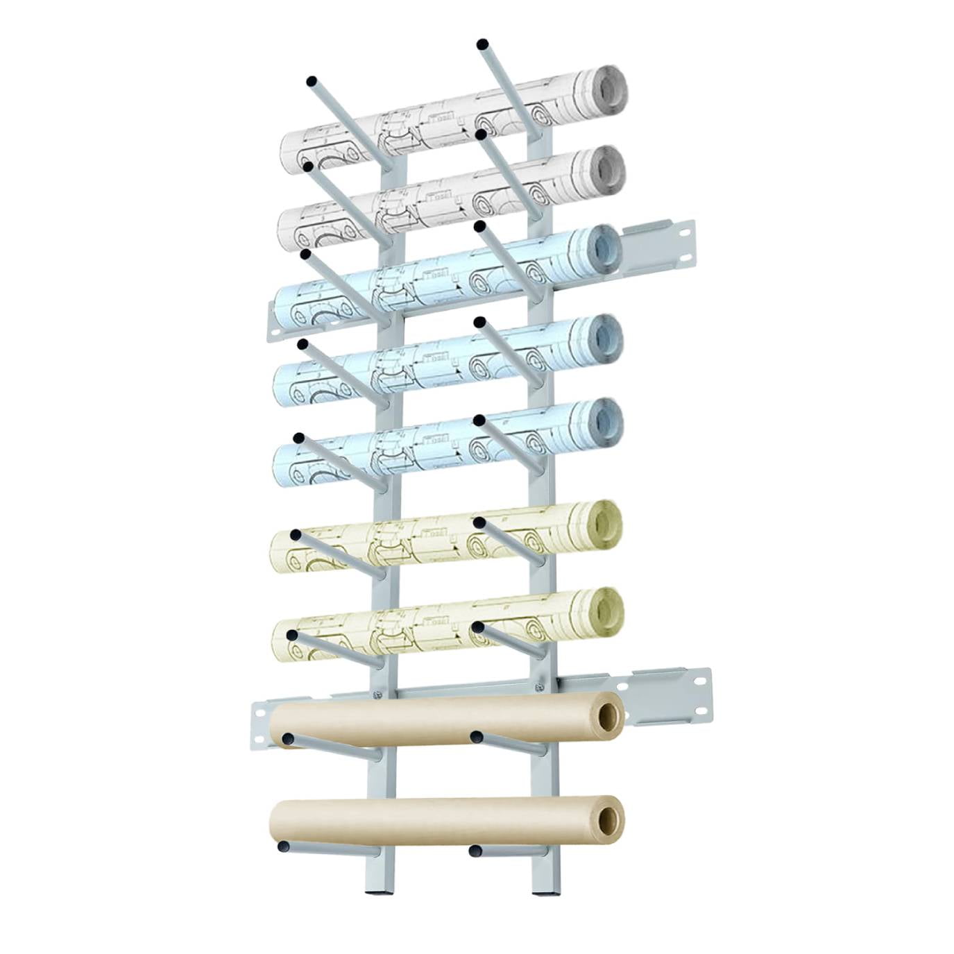 Reykilor Wall Mount Blueprint Storage Rack, 9 Tier Metal Hanging Vinyl ...