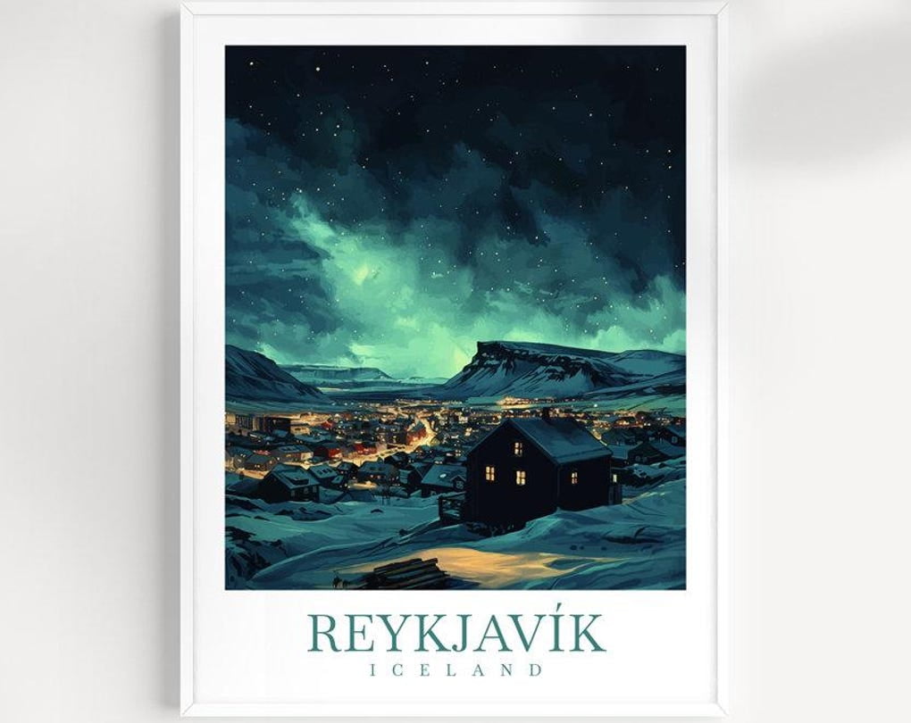 Reykjavik Print Travel Wall Art Iceland Wall Hanging Home Décor ...