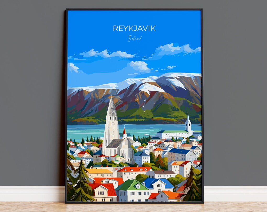 Reykjavik Print Wall Art, Reykjavik Travel Poster, Iceland Wall Art ...