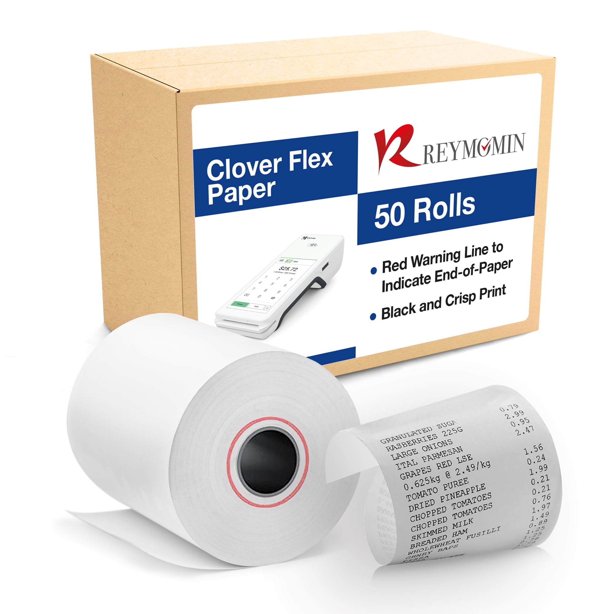 Clover Flex Paper Rolls - 50 Rolls - 2 1/4'’ x 50’- 48 GSM - Clover ...