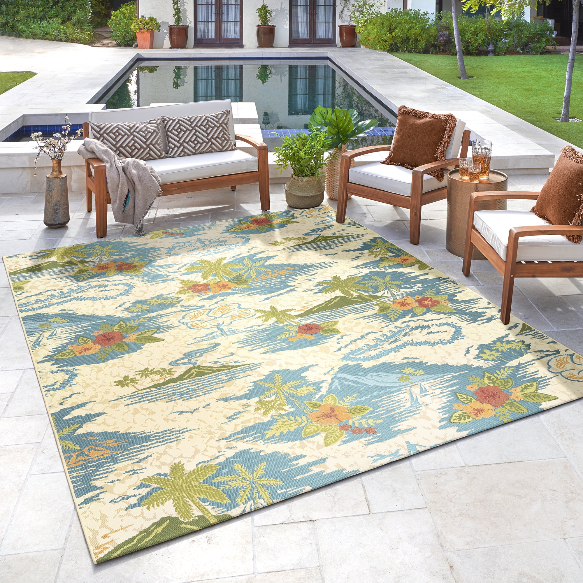 Reyn Spooner Kona Coast Fresco Lanai Tropical Floral Multi Polyester ...