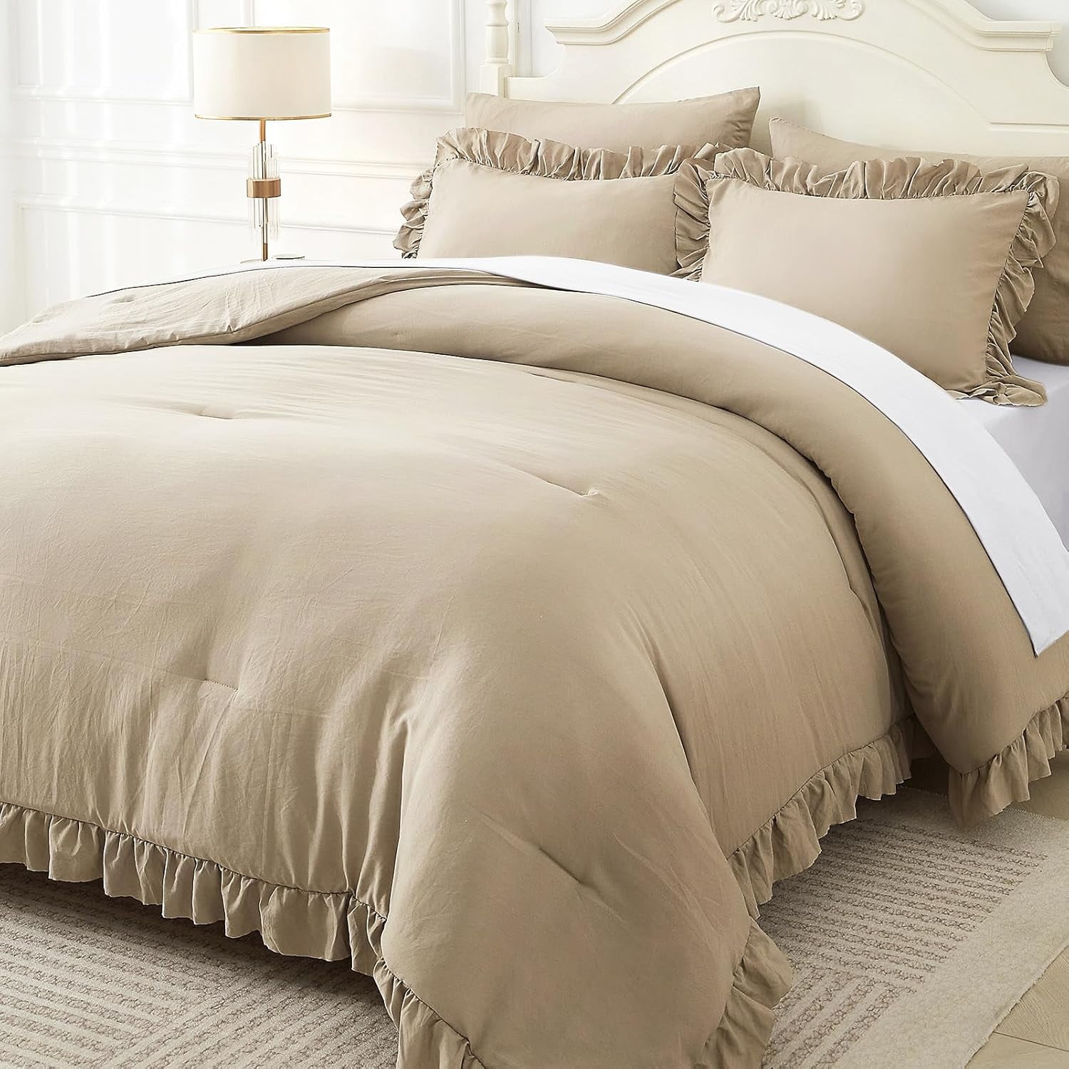 Reyna Ruffled Comforter Sets Full/Queen 3 Pieces (1 Comforter and 2 ...
