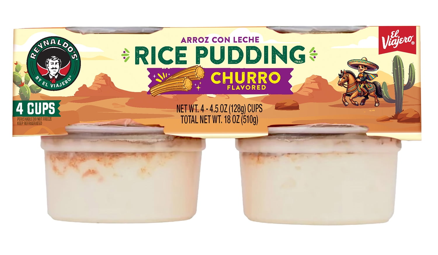 Reynaldo's Churro Rice Pudding, 4.5 oz, 4 Pack - Walmart.com