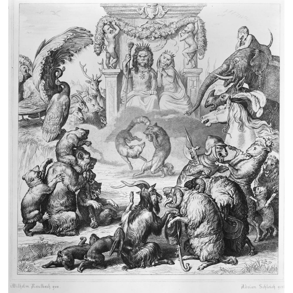 Reynard The Fox 1846. Nsteel Engraving German 1846 After Wilhelm Von ...