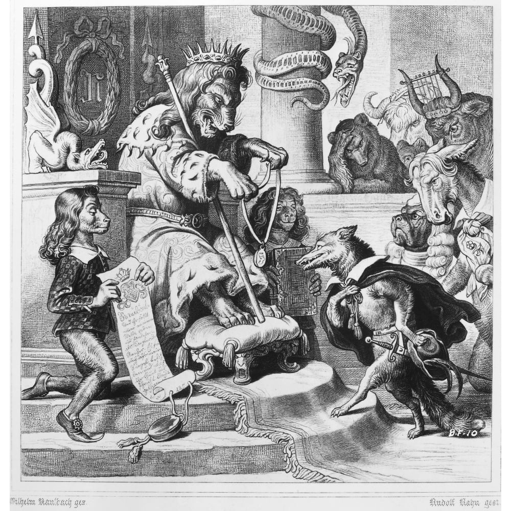 Reynard The Fox 1846. Nsteel Engraving German 1846 After Wilhelm Von ...