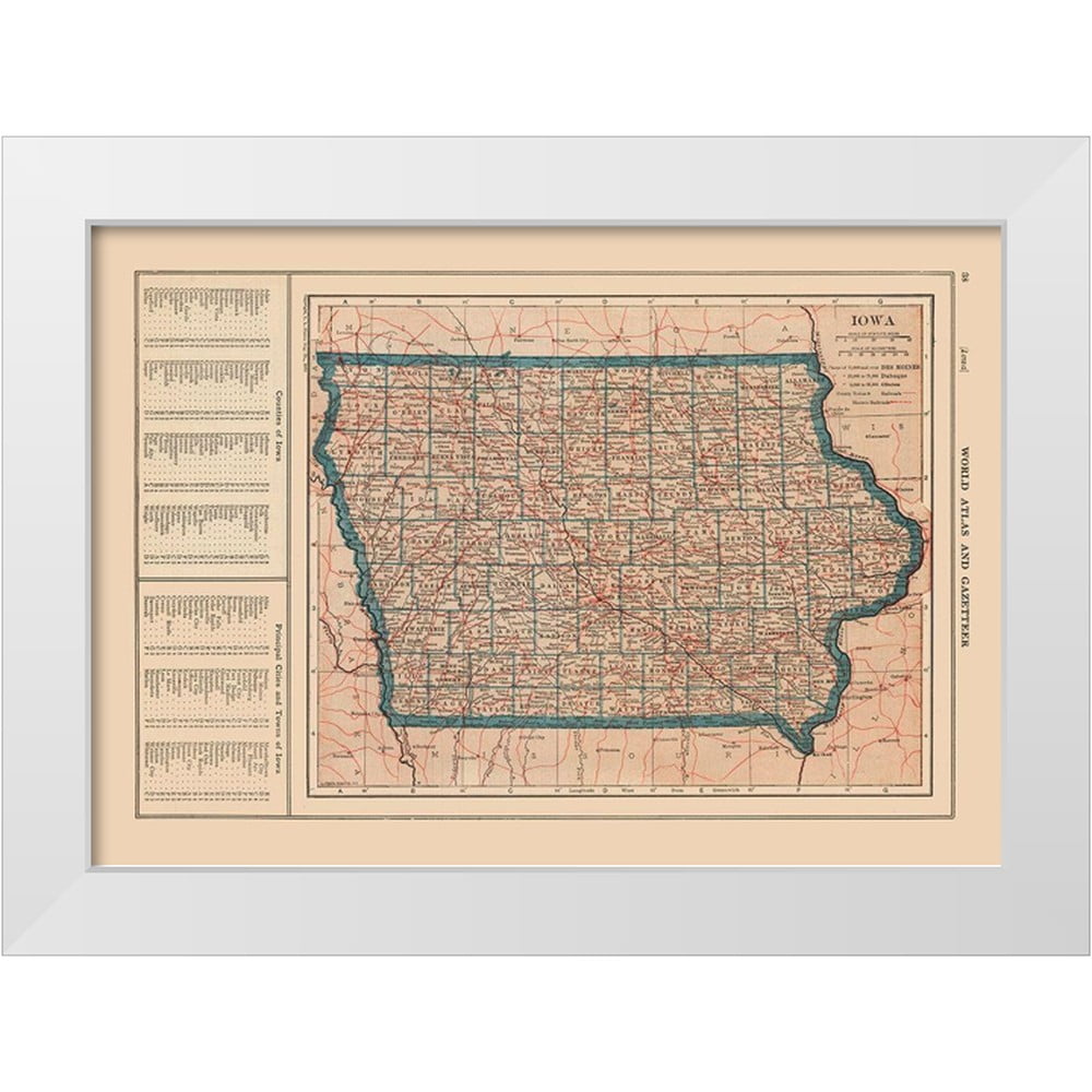 Reynold 24x18 White Modern Wood Framed Museum Art Print Titled - Iowa ...