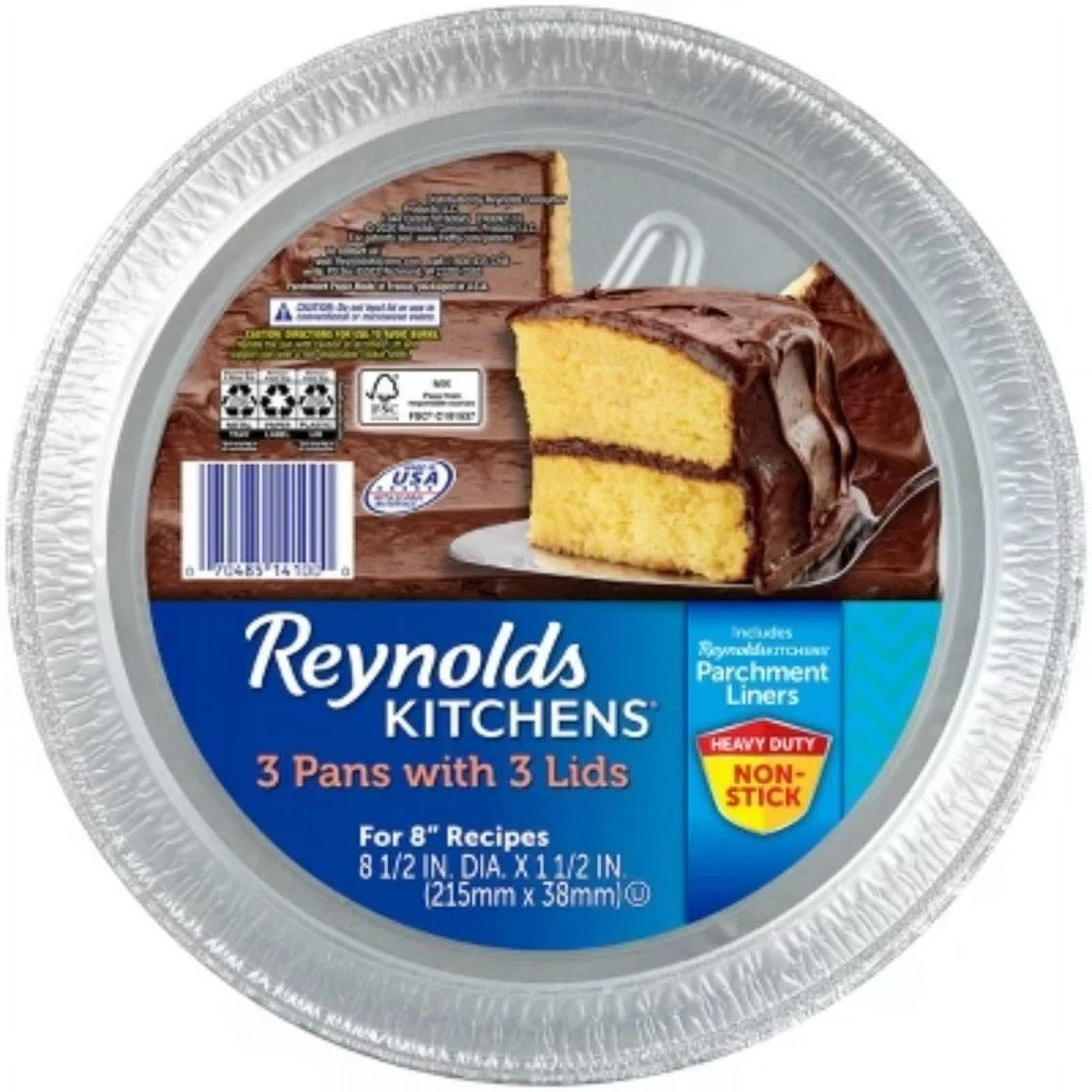 Reynolds Disposable Bakeware Round Cake Pan With Lid 8" - 3Ct - Walmart.com