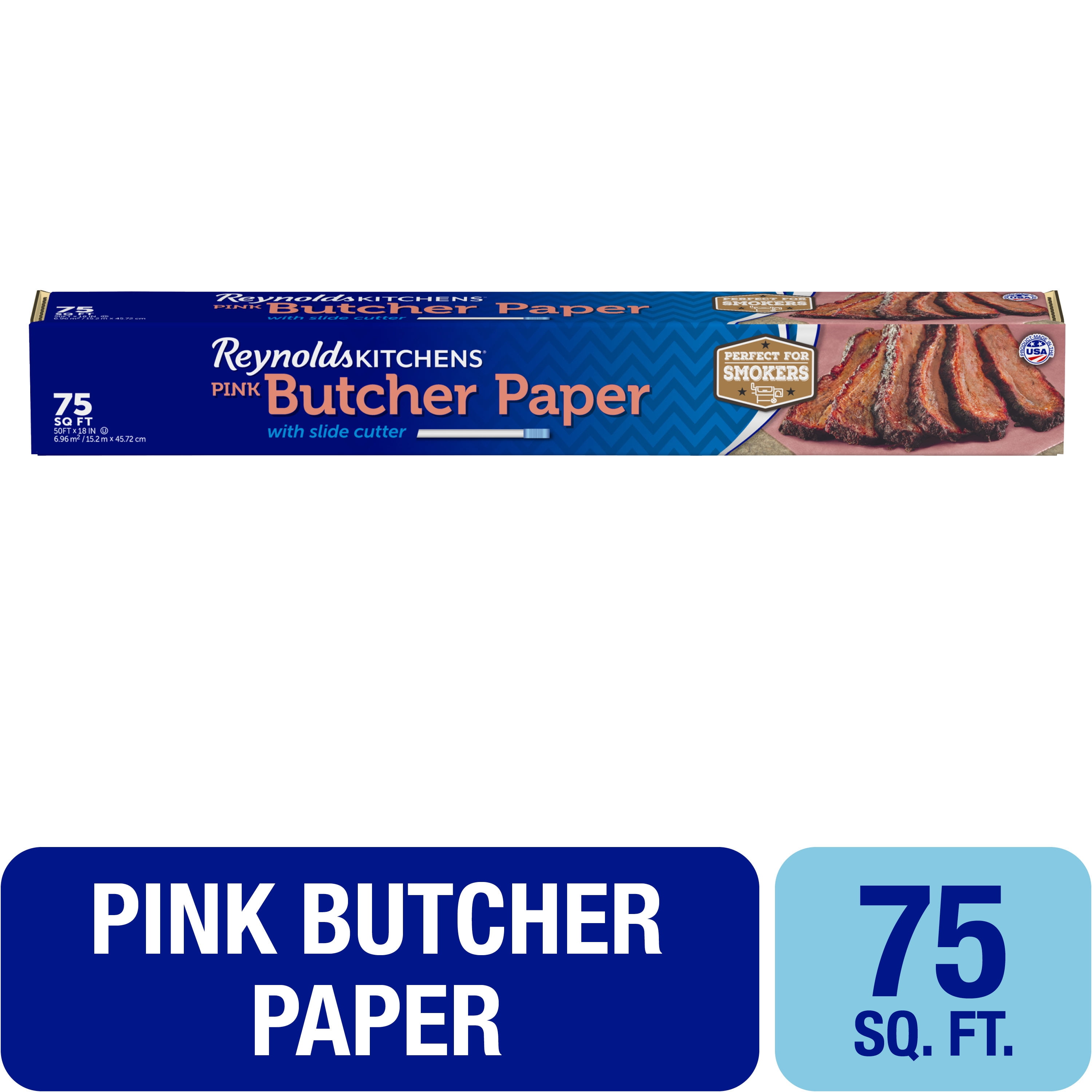Reynolds Wrap Pink Butcher Paper for Smoking Meat with Slide Cutter, 75 ...