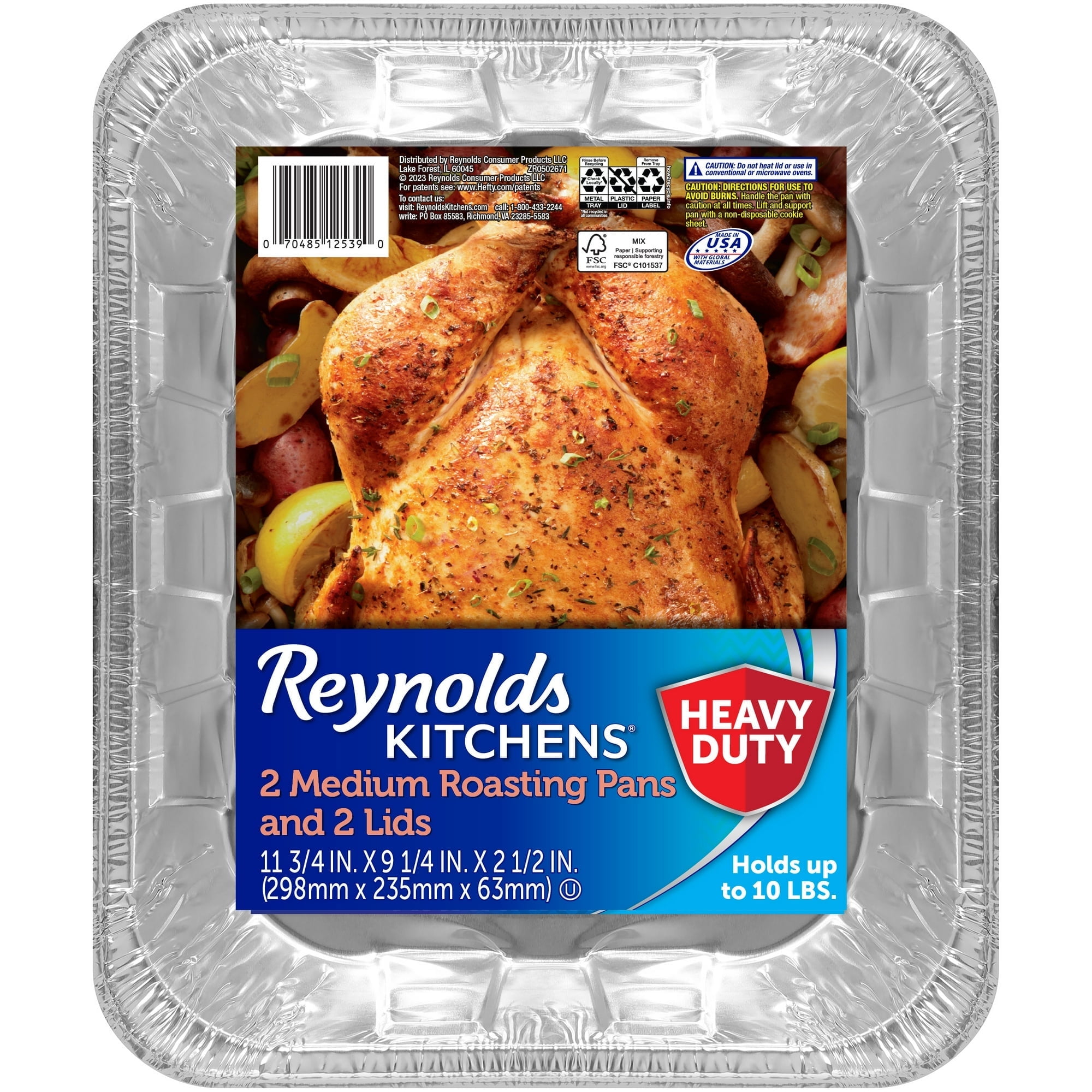 Reynolds Kitchens Heavy Duty Disposable Aluminum Roasting Pans with ...