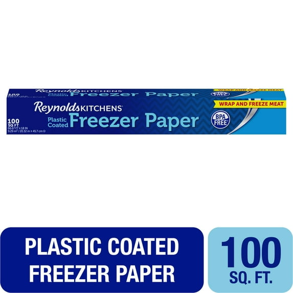 Reynolds Kitchens Plastic-Coated Freezer Paper, 100 Square Foot Roll ...