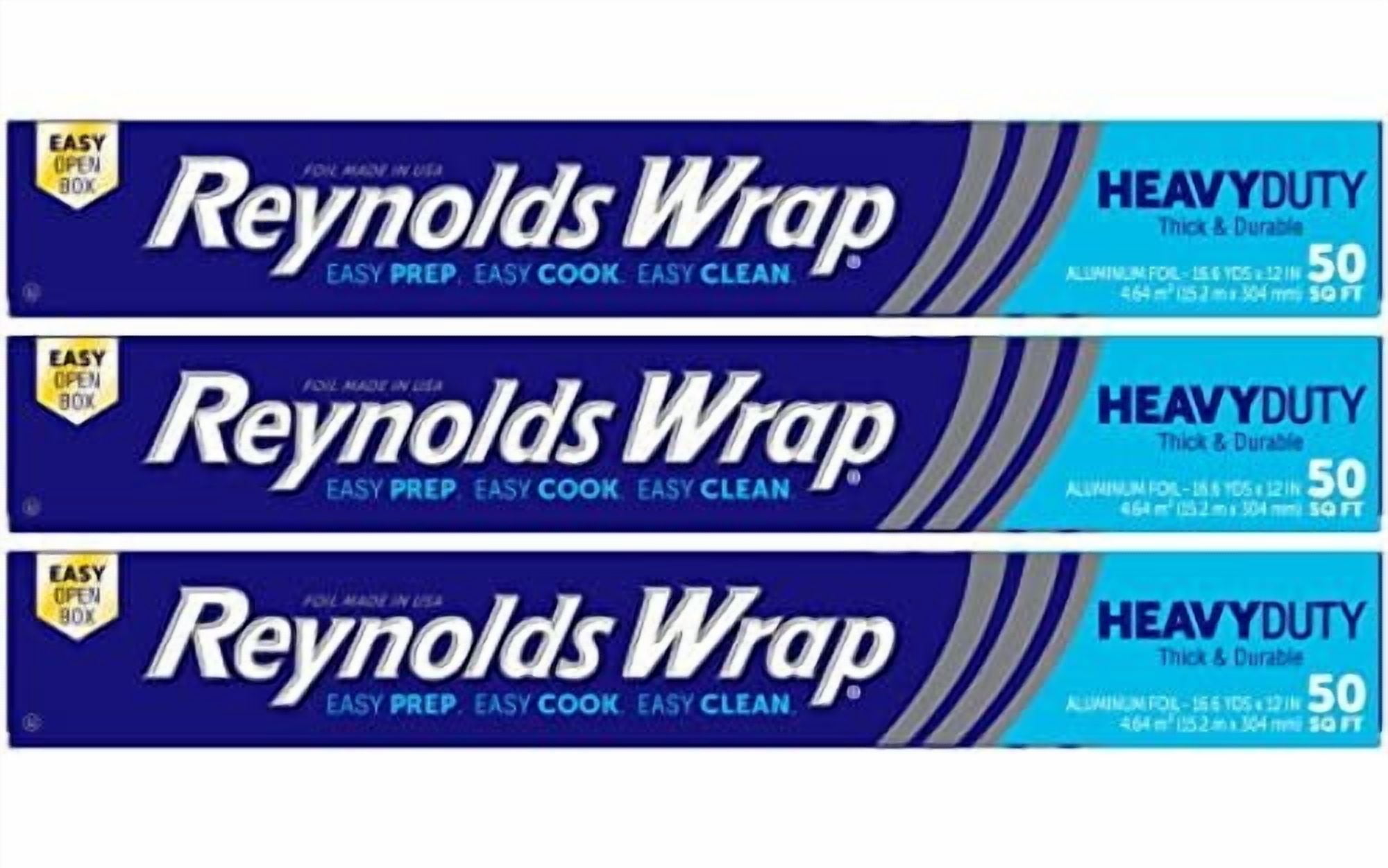 3-pack Reynolds Wrap Aluminum Foil, Heavy Duty, 50 sq ft, 3 pack ...
