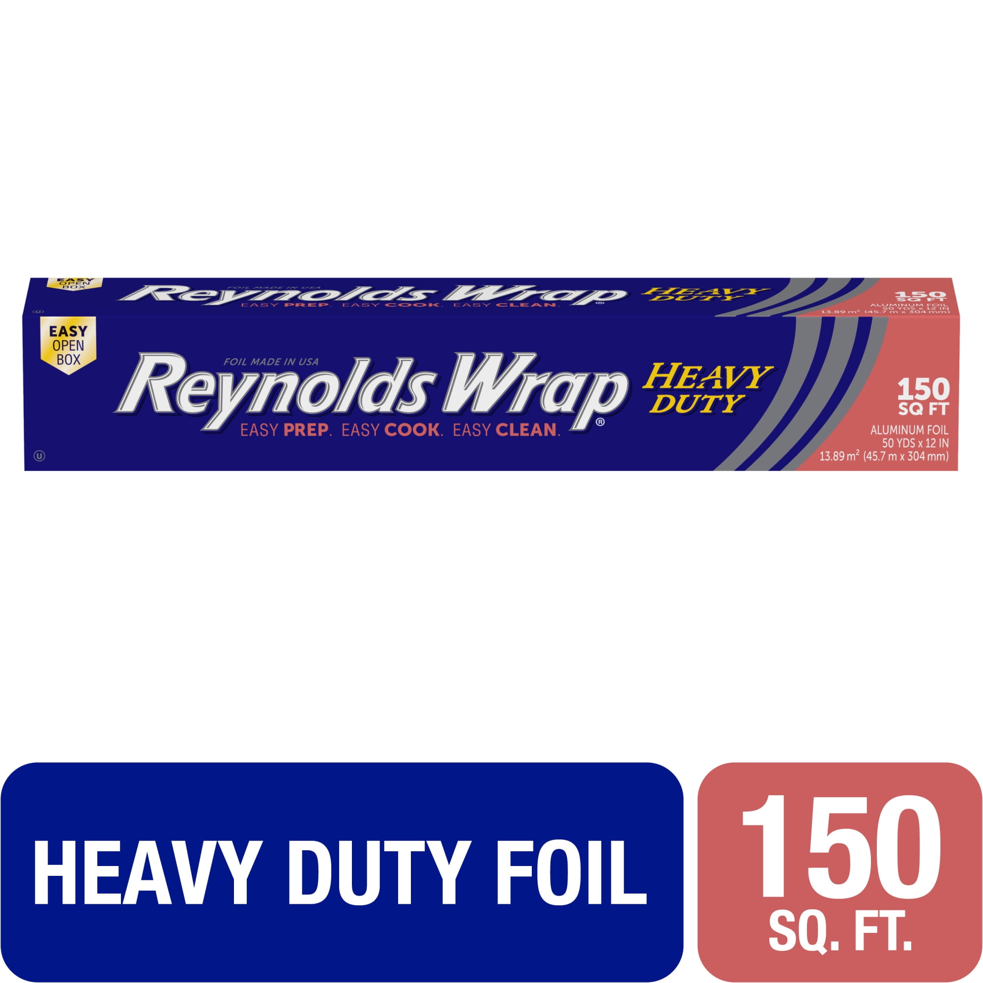 Reynolds Wrap Heavy Duty Aluminum Foil Roll, 12 inches Wide, 150 Sq. Ft ...