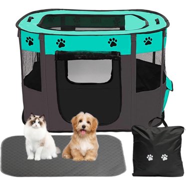 Iconic Pet Octagon 8-Panel Portable (Foldable) Pet Dog Cat Wire Pen, 24 ...