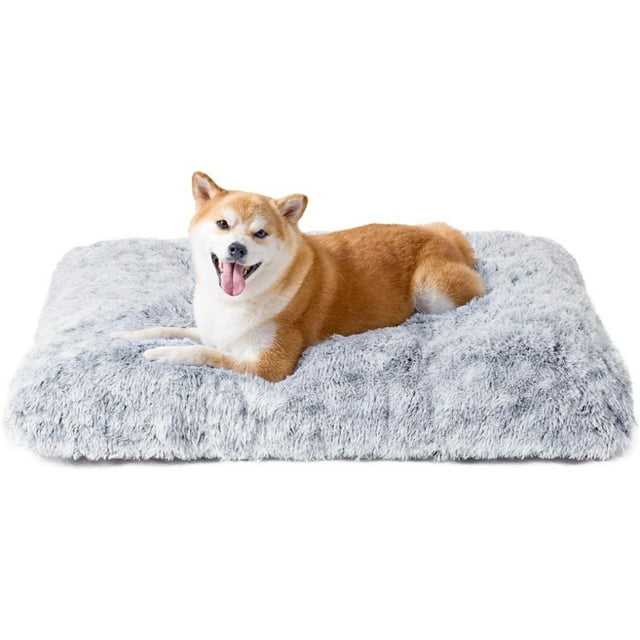 Reyox Large Dog Bed, 35 x 23 inch Fluffy Plush Dog Cage Bed, Washable ...