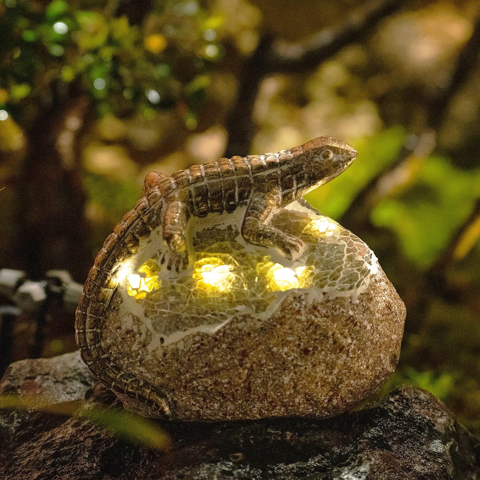 Rezpuao Garden Statue Lizard,Solar Lizard Decor for Outdoor,Resin ...