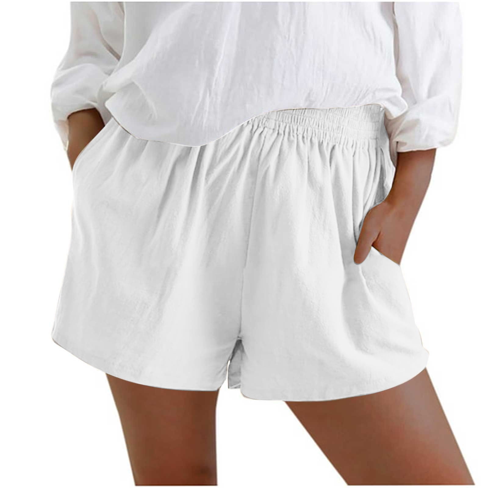 Rezuofi 2 Pcs Women's Elastic Waist Sheer Bikini Bottom Split Hem Solid Cover Up Beach Shorts ...